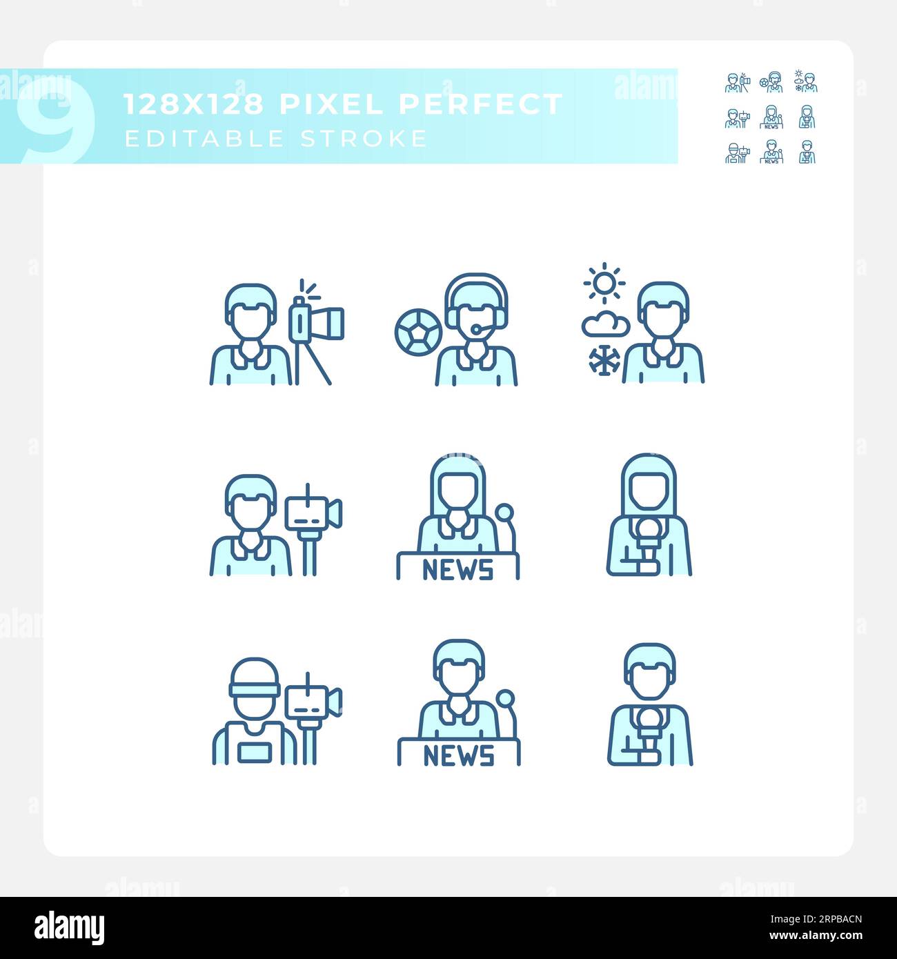 Editable blue journalism icons collection Stock Vector Image & Art - Alamy