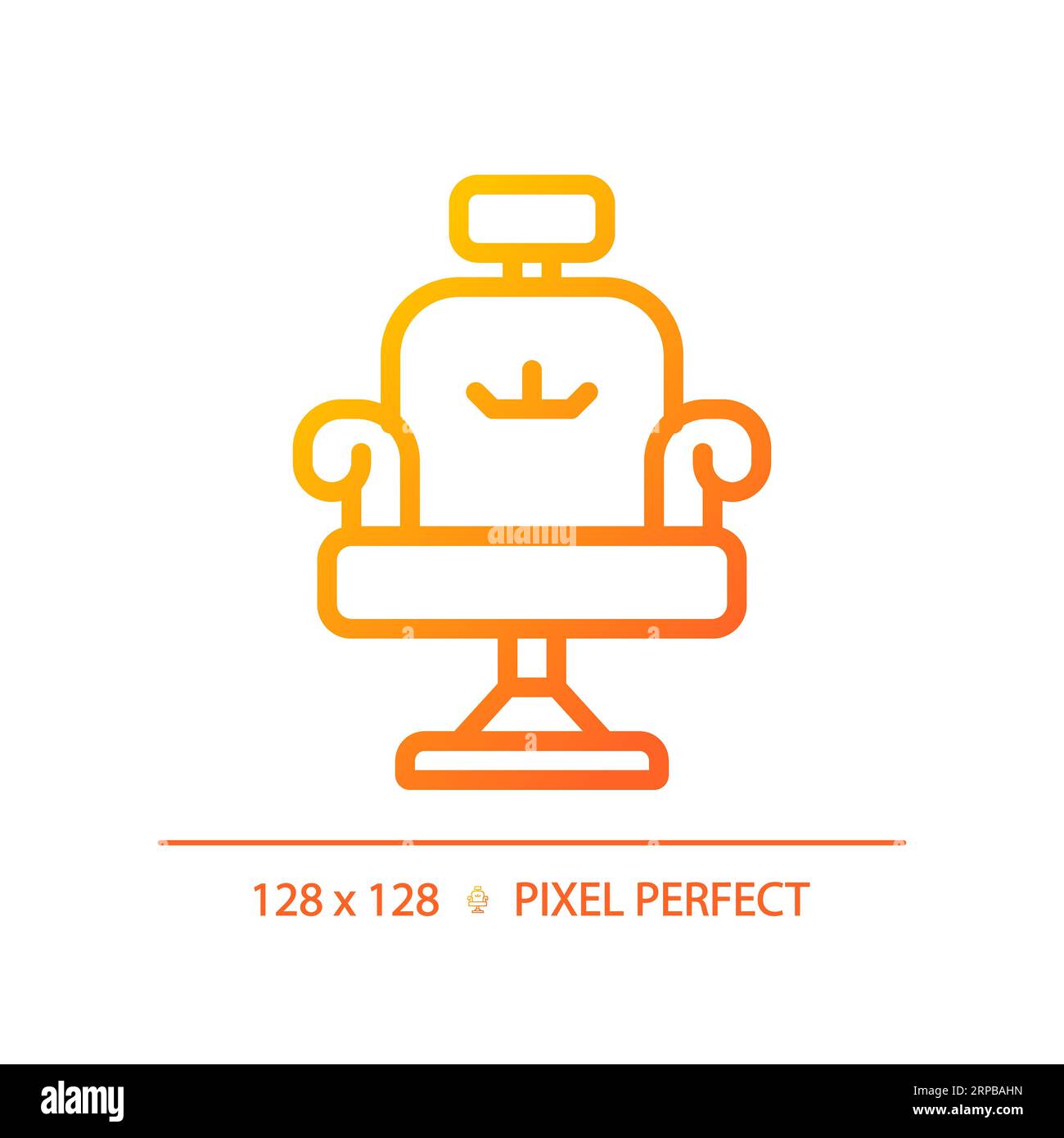 2d Salon Chair Thin Linear Gradient Icon Stock Vector Image And Art Alamy