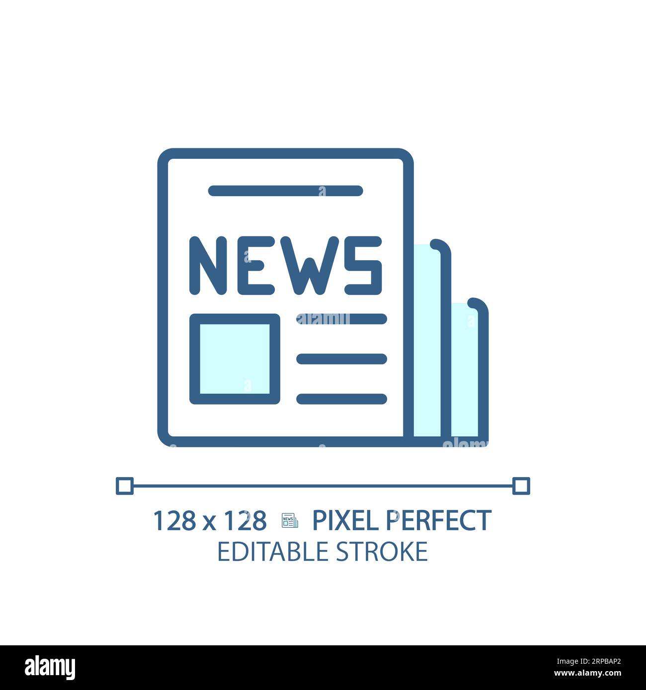 2D customizable thin linear blue newspaper icon Stock Vector Image ...