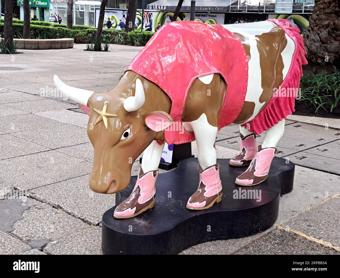 Mexico City, Mexico - August 23, 2023: Cow Parade in Paseo de la ...