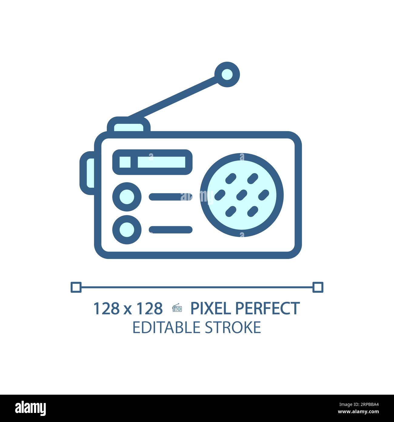 2D customizable thin linear blue radio icon Stock Vector Image & Art ...