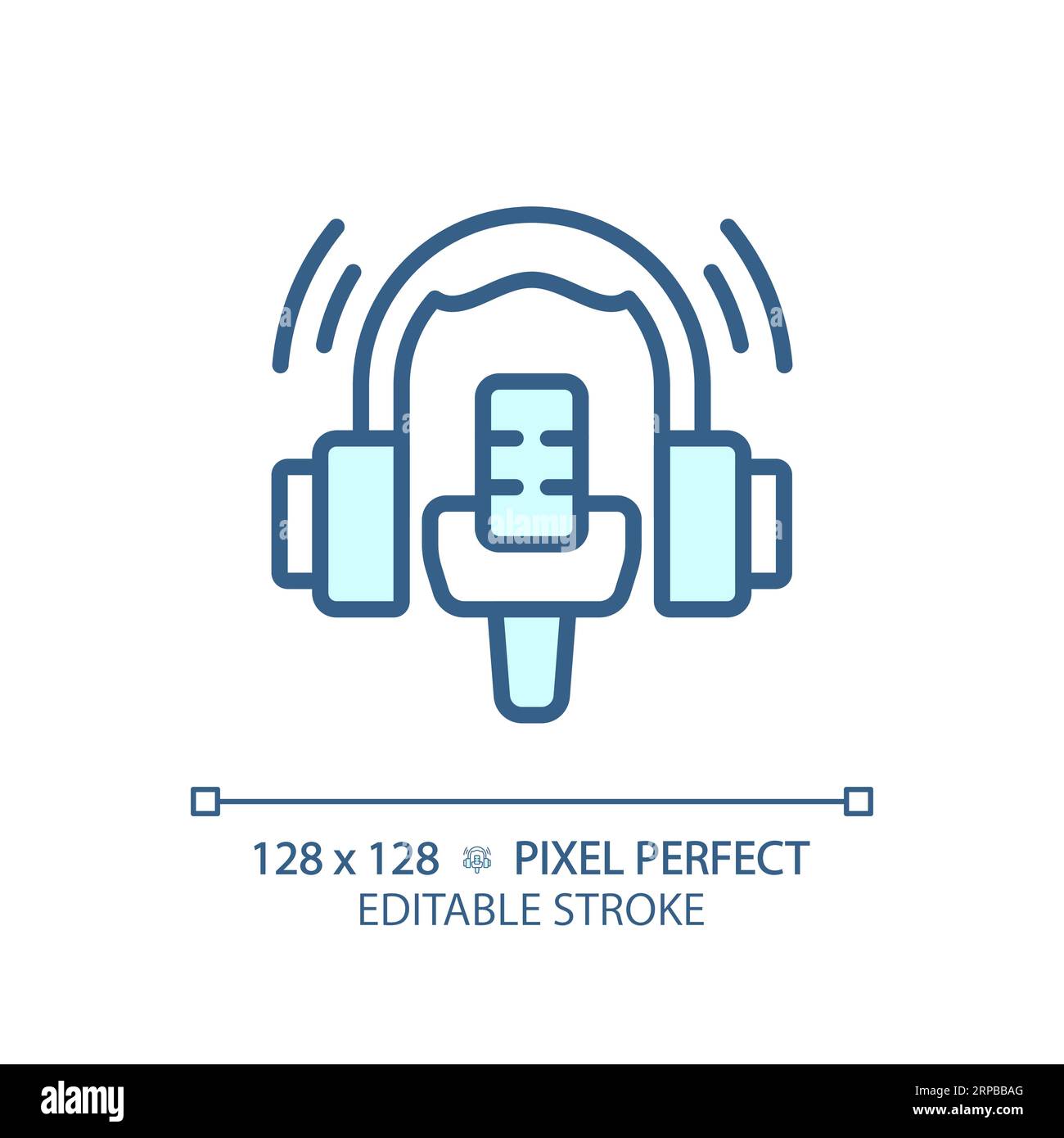 2D customizable thin linear blue broadcasting icon Stock Vector Image ...