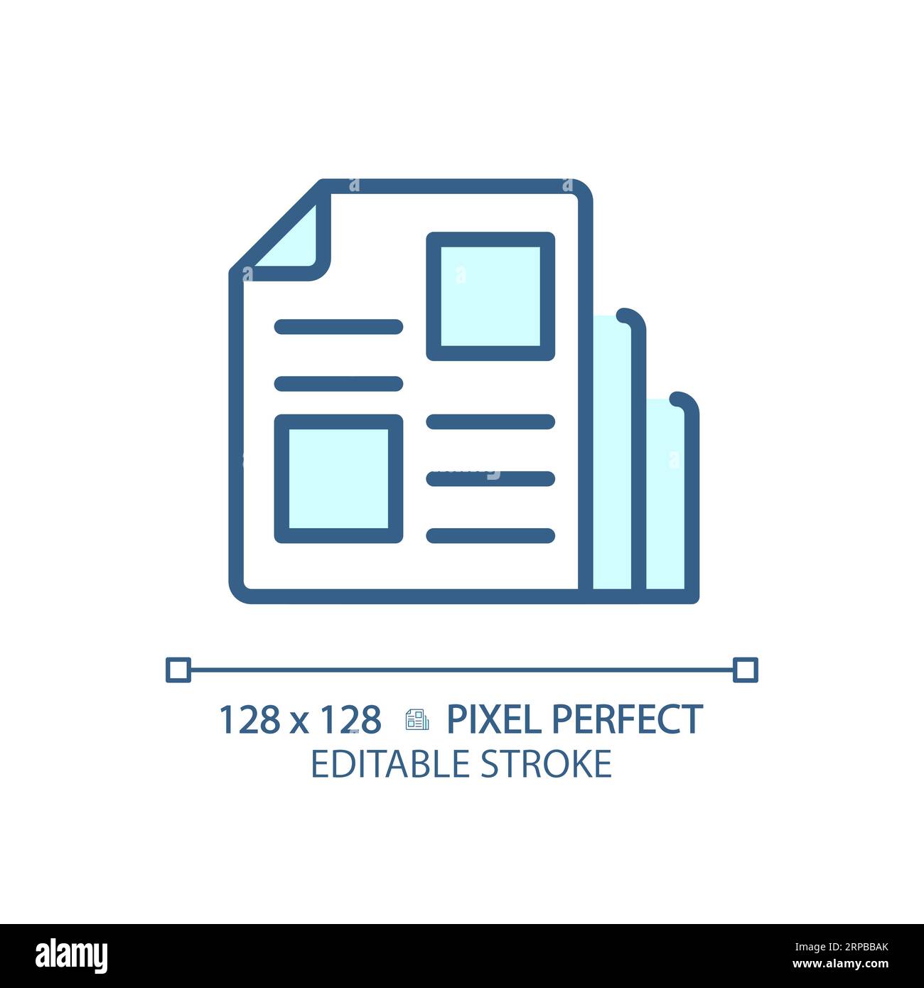 2D customizable thin linear blue magazine icon Stock Vector Image & Art ...