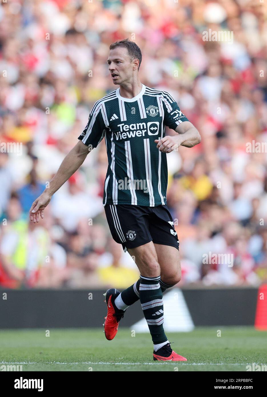 London, UK. 3rd Sep, 2023. Jonny Evans of Manchester United during the ...