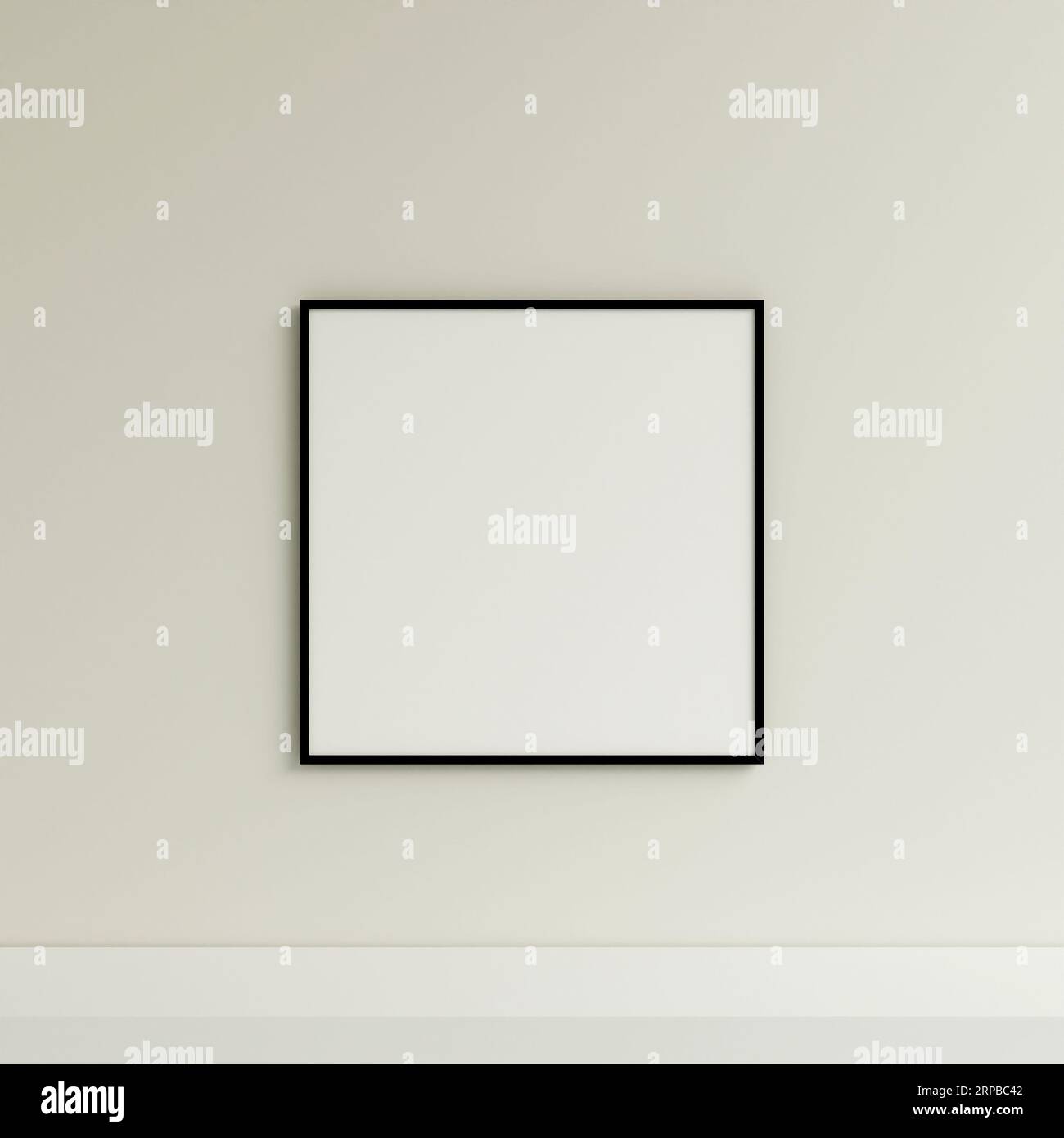 Clean and minimalist front view square black photo or poster frame ...