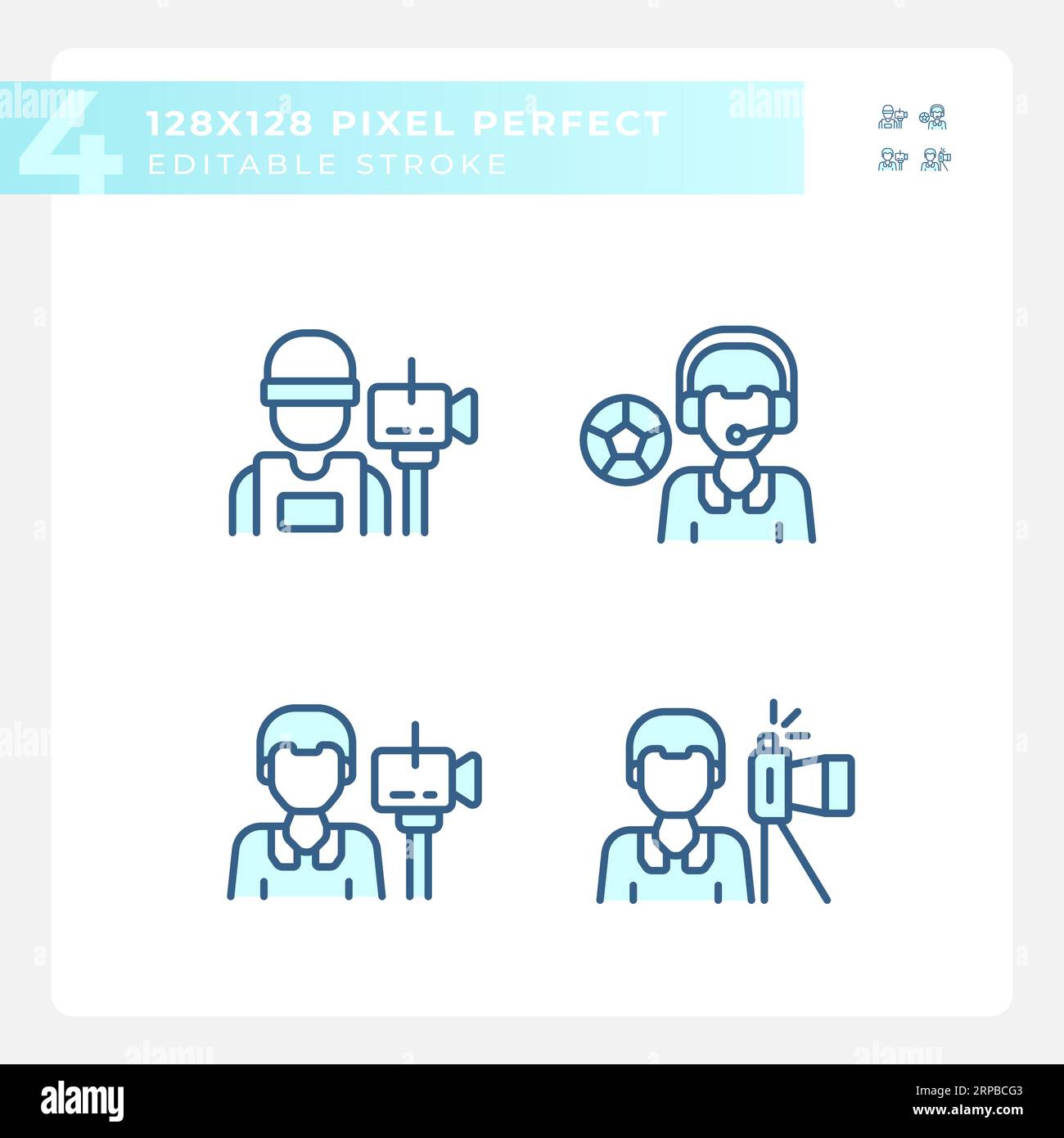 2D editable blue journalism icons set Stock Vector Image & Art - Alamy