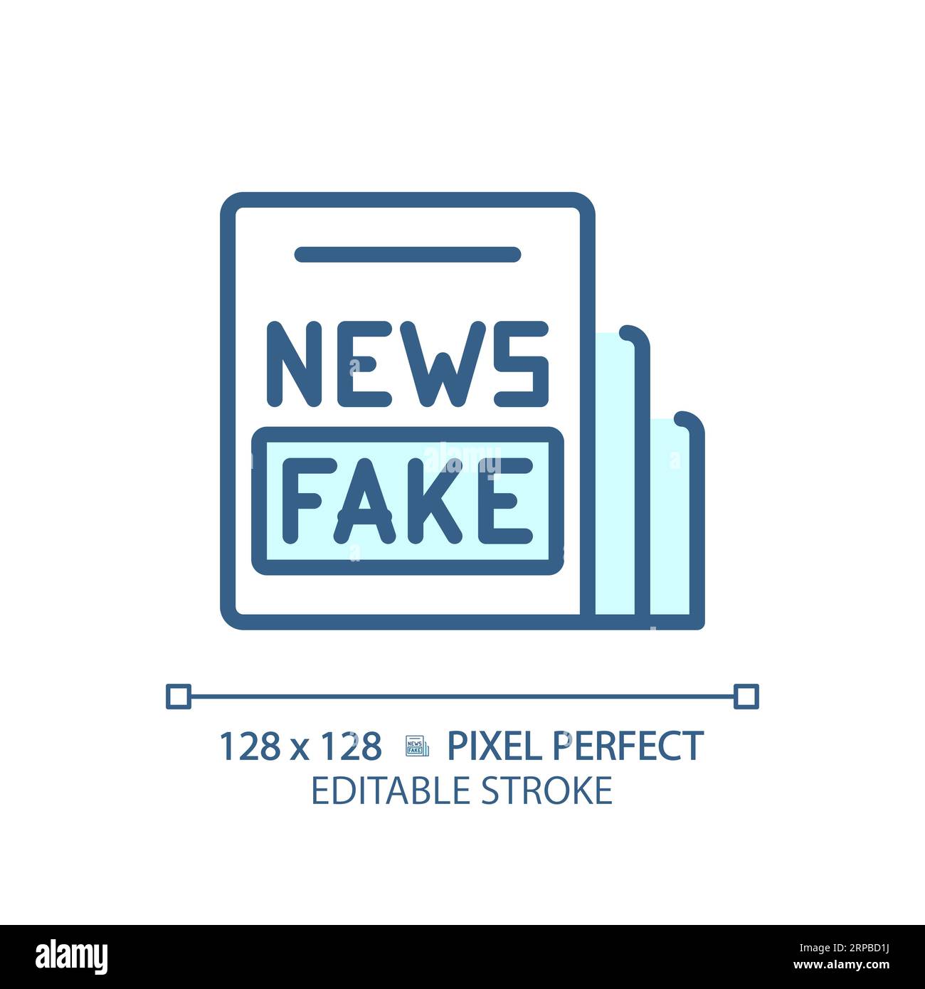 2D customizable thin linear blue fake news icon Stock Vector Image ...