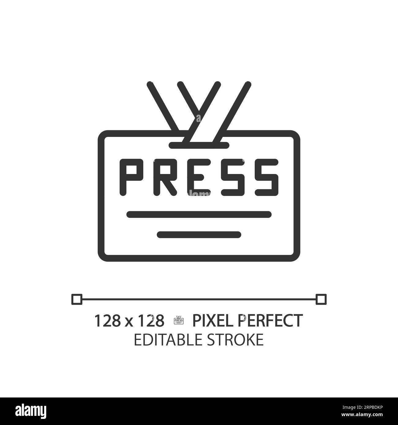 2D customizable thin linear black press ID card icon Stock Vector Image ...