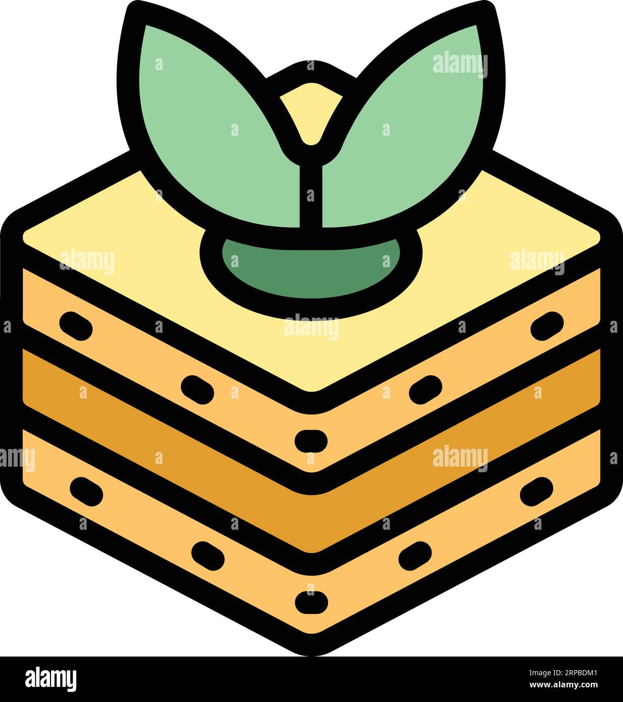 Plant box icon outline vector. Sensor app. Gps control color flat Stock ...