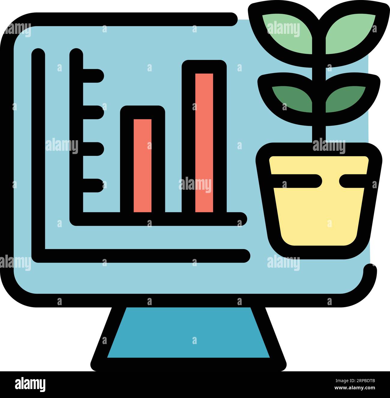Pc plant control icon outline vector. Innovation system. Sensor tablet ...
