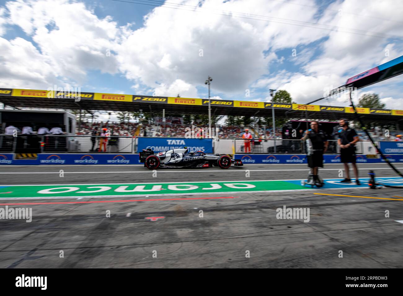MONZA CIRCUIT, ITALY - SEPTEMBER 01: Yuki Tsunoda, AlphaTauri AT04 during the Italian Grand Prix ...