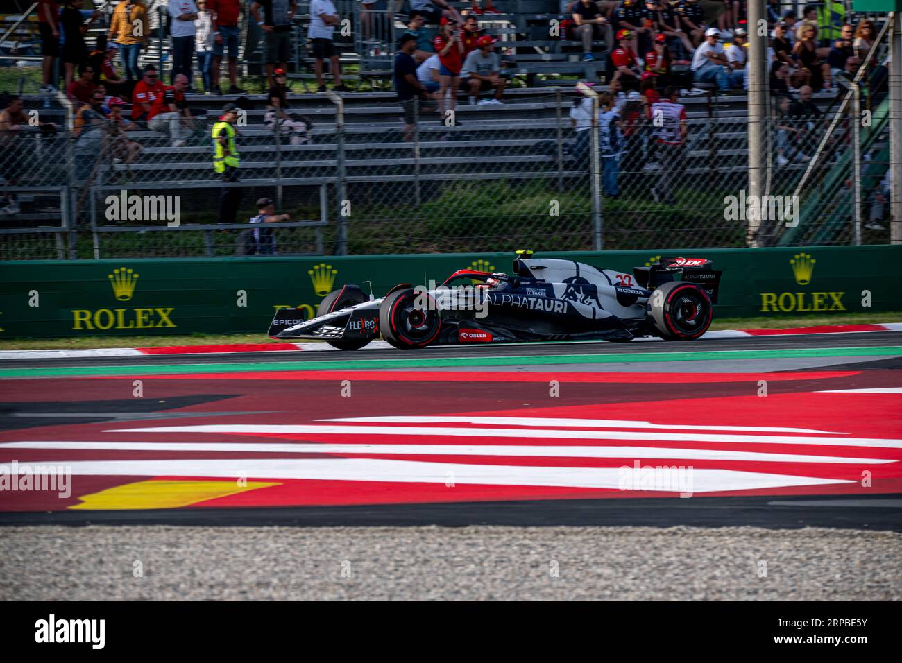 MONZA CIRCUIT, ITALY - SEPTEMBER 01: Yuki Tsunoda, AlphaTauri AT04 during the Italian Grand Prix ...