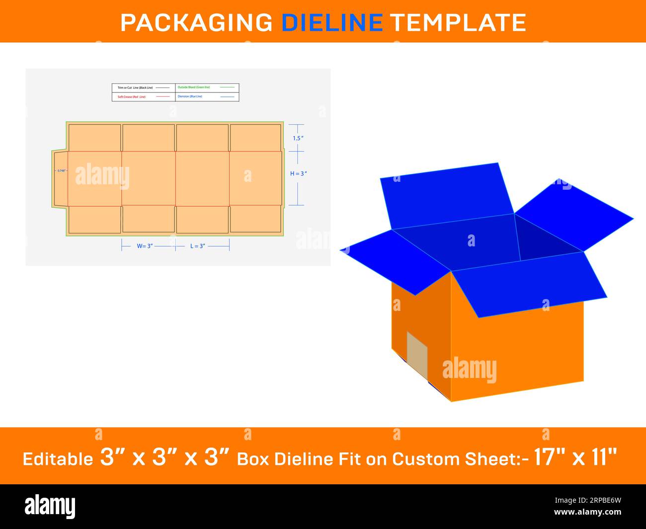 RSC Cardboard Box, Die line Template, SVG, Ai, EPS, PDF, DXF, JPG, PNG ...