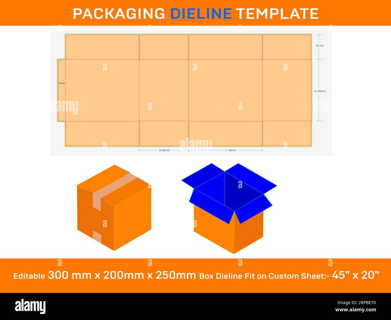 Custom RSC Style Box, Die line Template, SVG, Ai, EPS, PDF, DXF, JPG ...