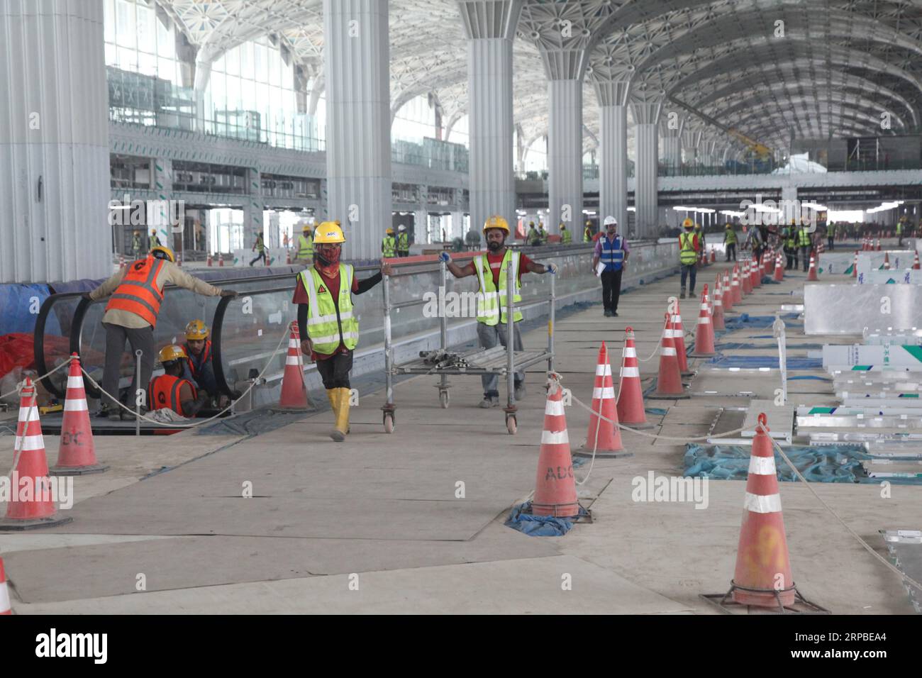 Dhaka Bangladesh august08,2023.Construction working progress to make modern international ...