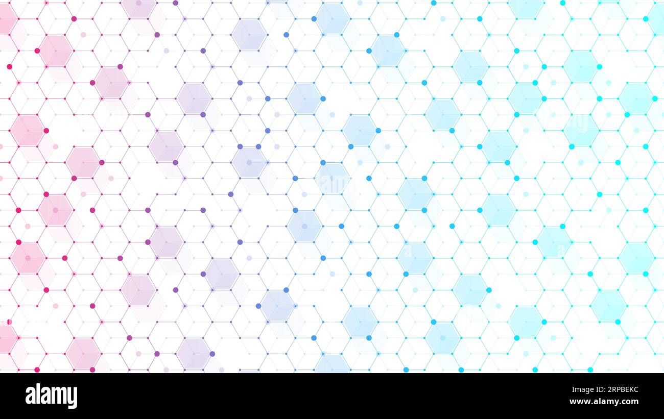 Technology abstract lines and dots connect background with hexagons ...