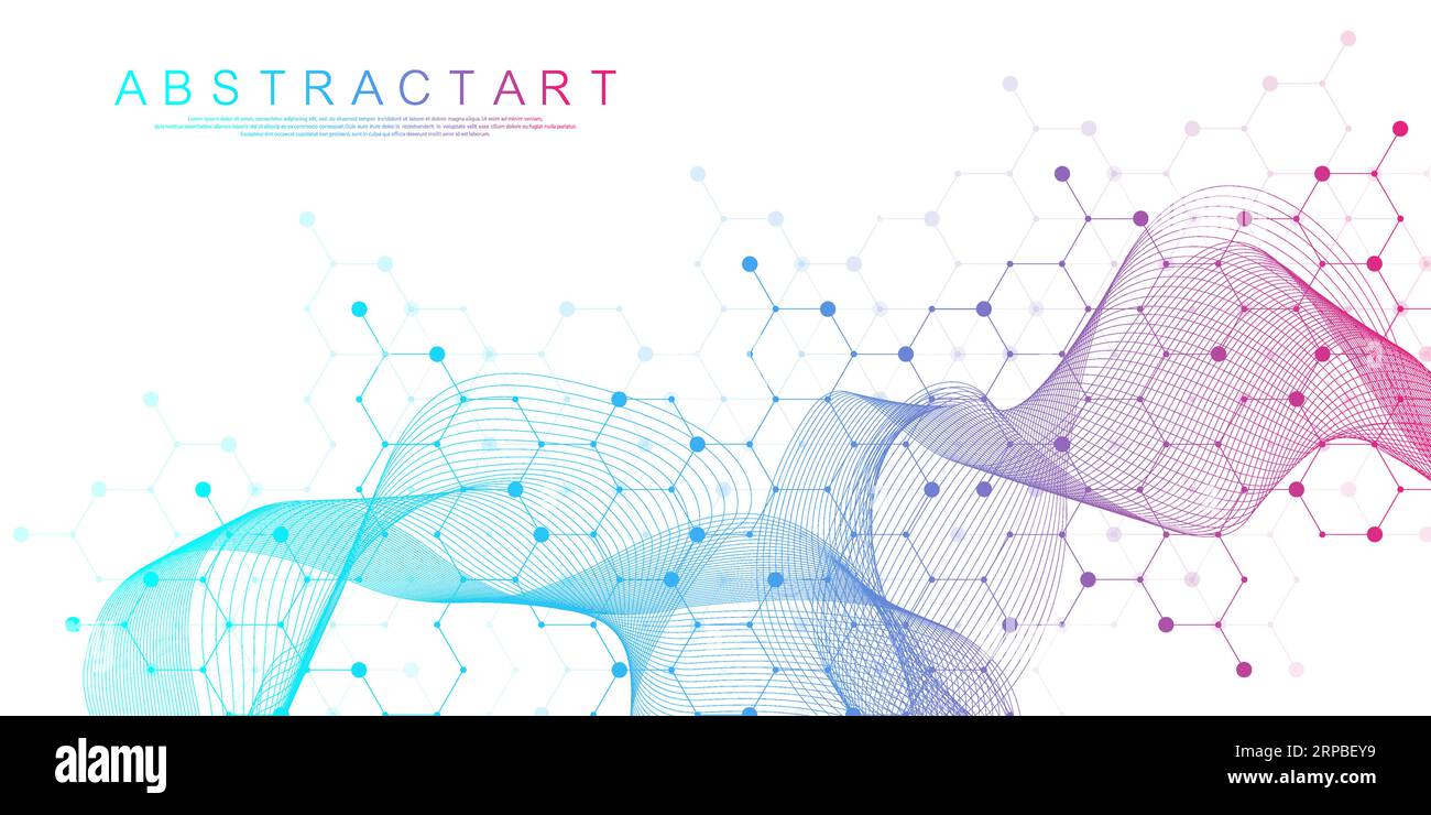 Molecular abstract structure and genetic engineering DNA. Healthcare ...