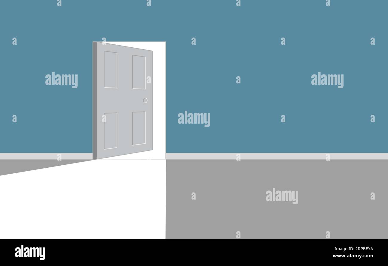 Room open door light coming from outside flat vector Stock Vector Image ...