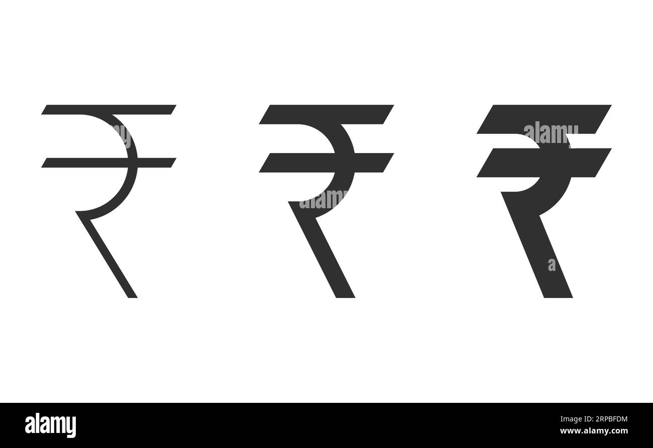 Rupee icon symbol in light medium and bold size Stock Vector Image ...