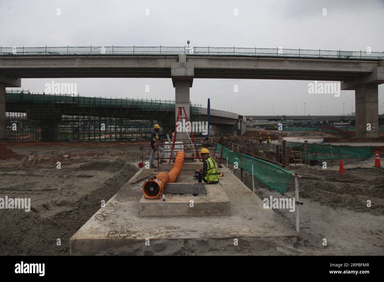 Dhaka Bangladesh august08,2023.Construction working progress to make ...