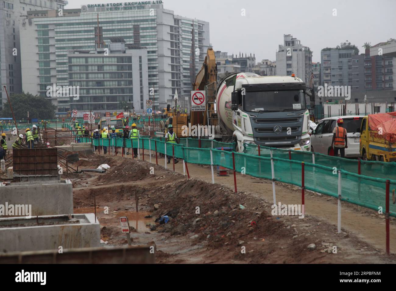 Dhaka Bangladesh august08,2023.Construction working progress to make modern international ...