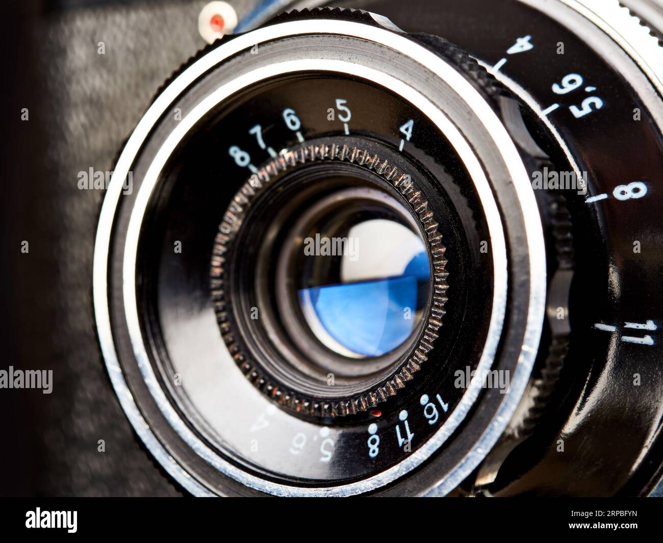 Lens of vintage scale rangefinder camera Stock Photo - Alamy