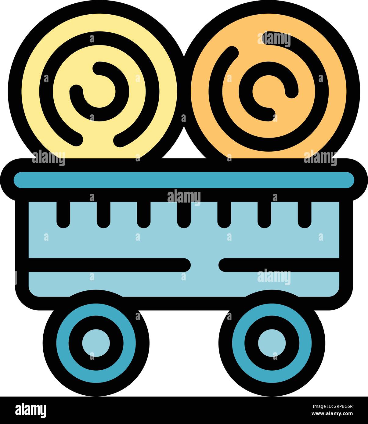 Farm trailer icon outline vector. Plant farmer. Futuristic production ...