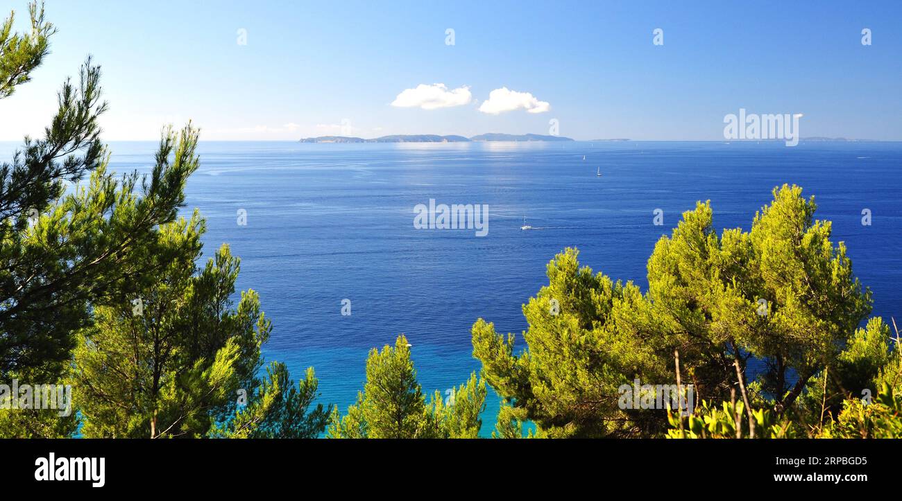 The Levant island from the seaside Hyeres Var Provence Stock Photo - Alamy