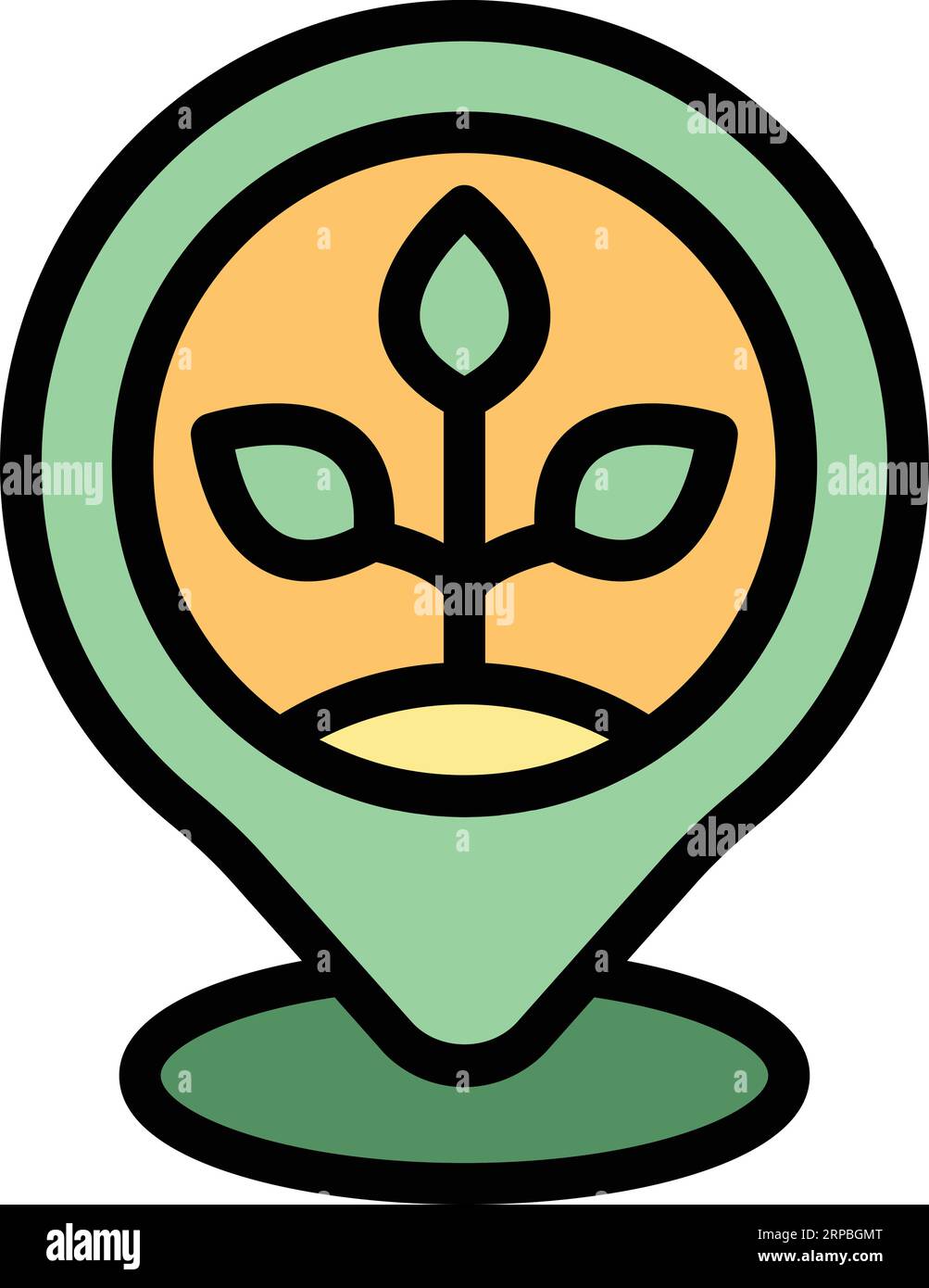 Smart plant location icon outline vector. Digital future. Data app ...