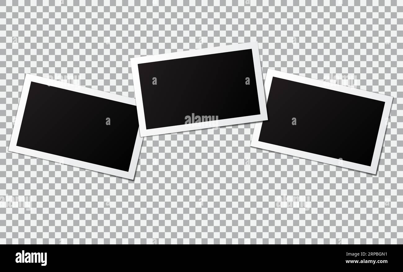 Three photo image frame mockup transparent background Stock Vector ...