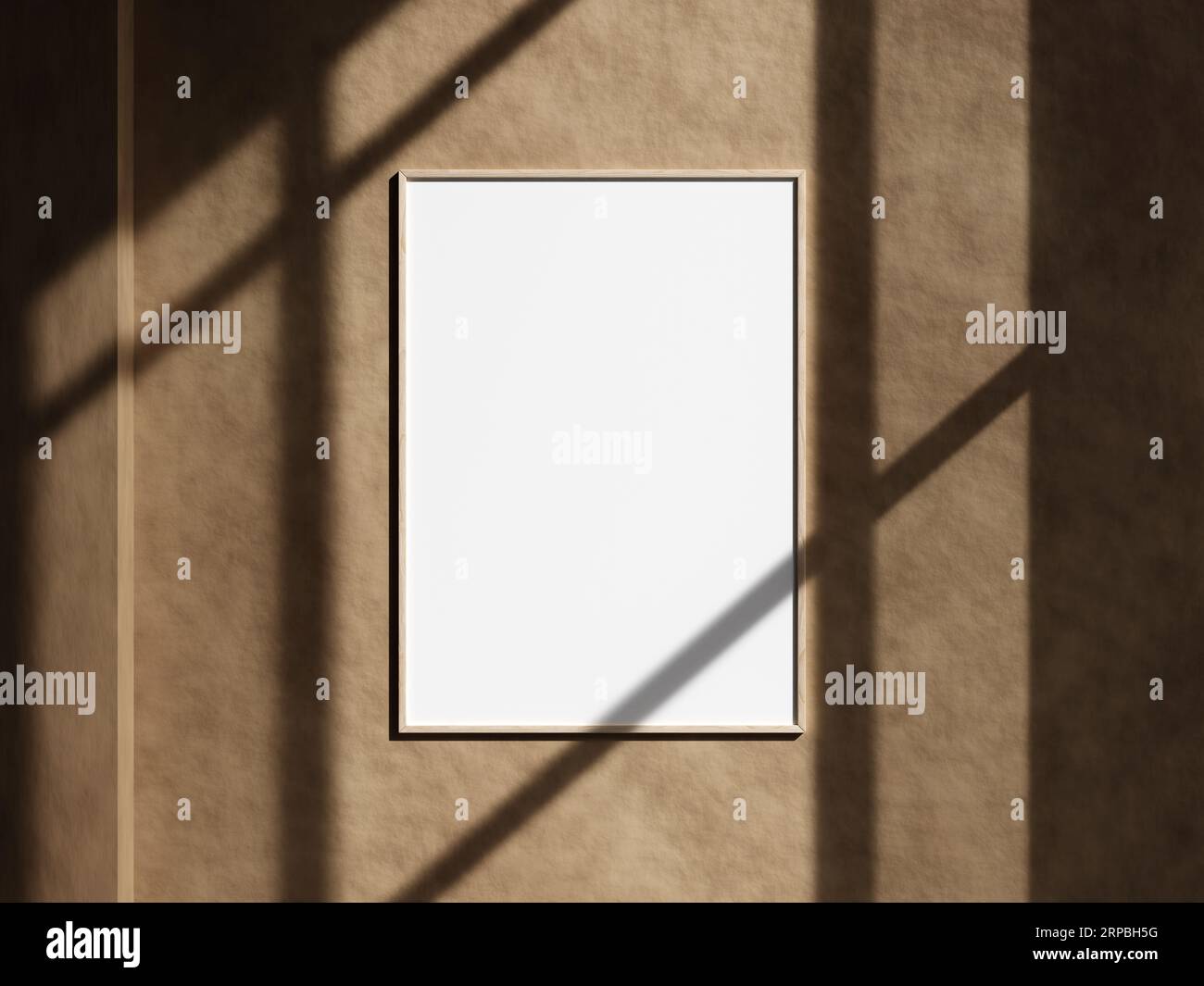 Minimal wall photo frame with window shadow Stock Photo - Alamy
