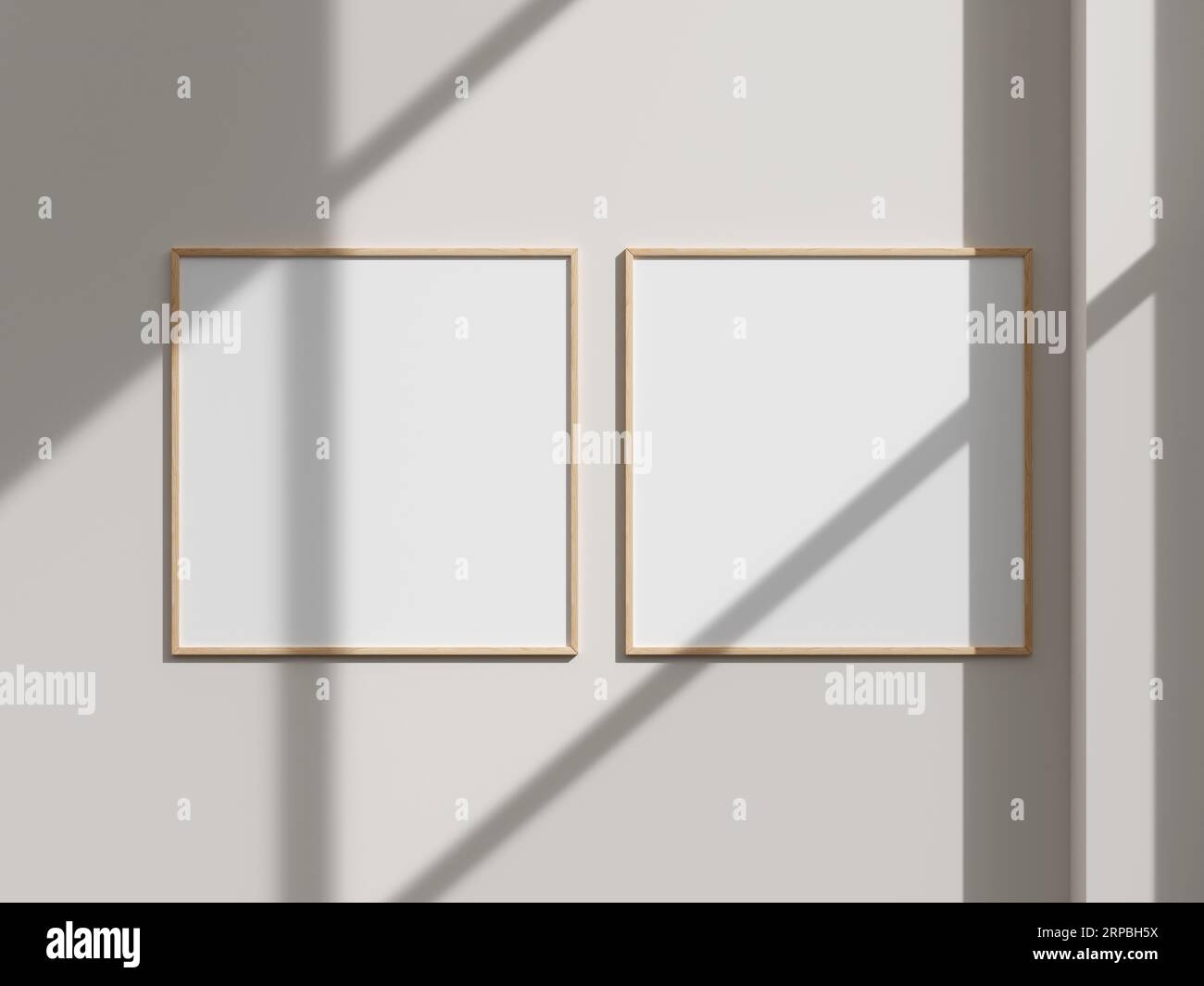 Minimal wall photo frame with window shadow Stock Photo - Alamy