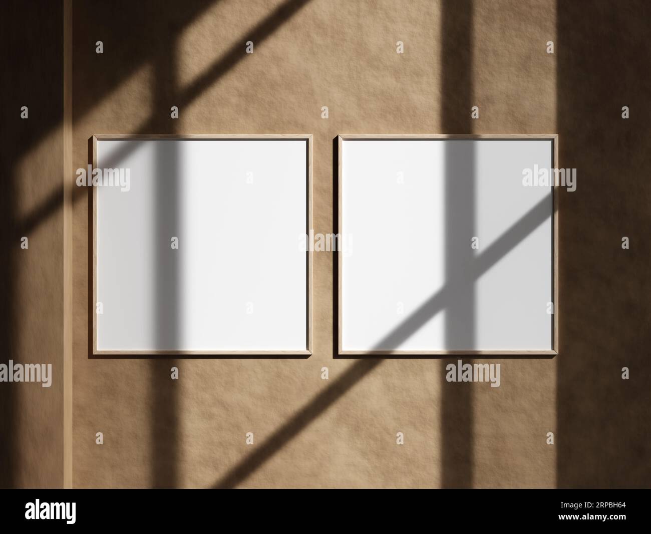 Minimal wall photo frame with window shadow Stock Photo - Alamy