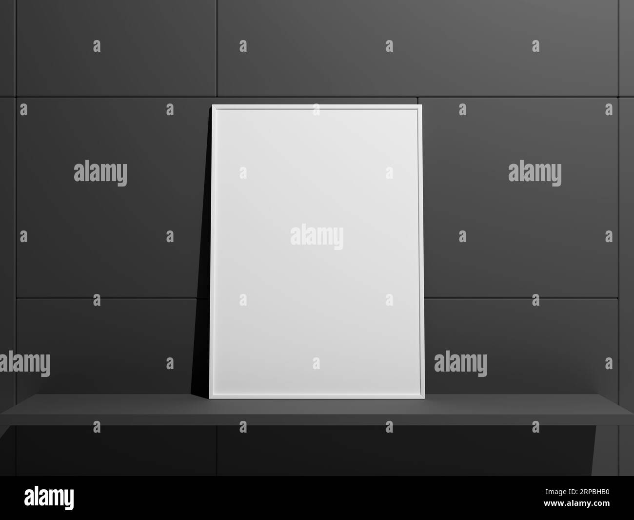 Hanging empty blank frame leaning against the wall Stock Photo - Alamy