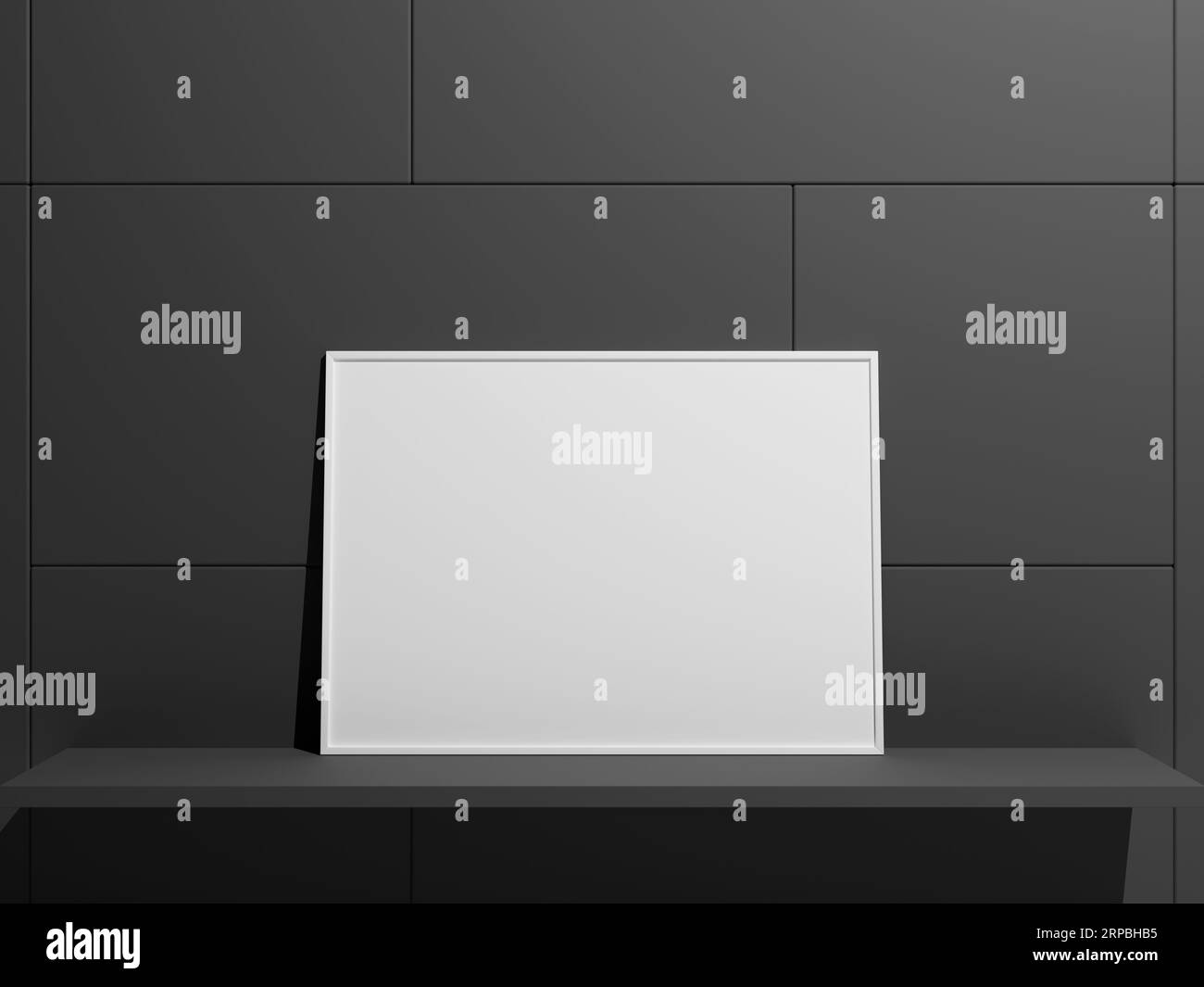 Hanging empty blank frame leaning against the wall Stock Photo - Alamy