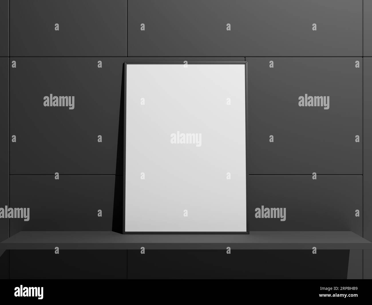 Hanging empty blank frame leaning against the wall Stock Photo - Alamy