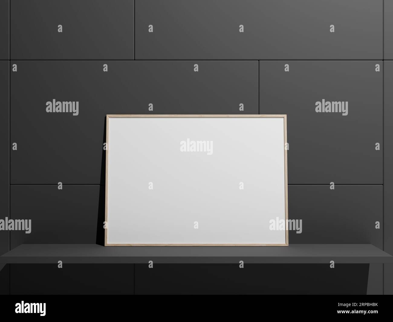 Hanging empty blank frame leaning against the wall Stock Photo - Alamy
