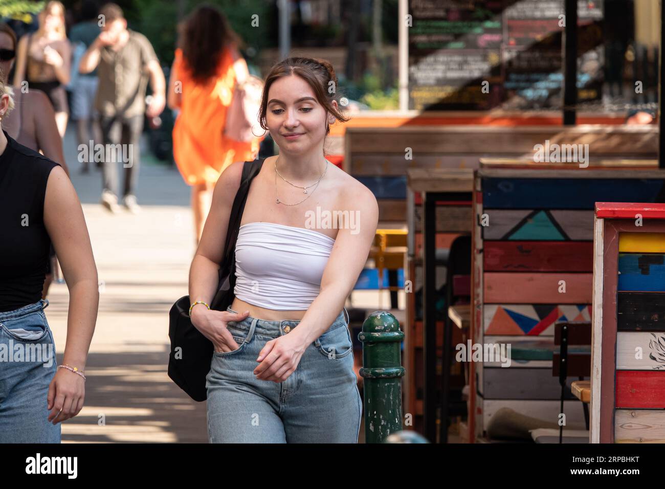 Young girls on the streets of Budapest in summer Stock Photo - Alamy