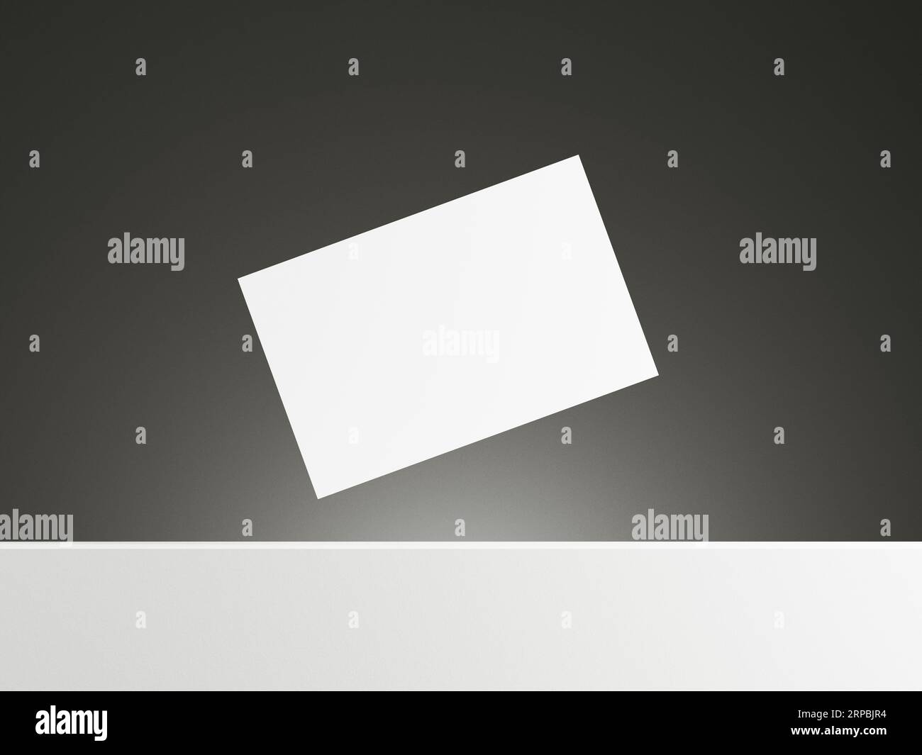 Floating business card mockup with gradient grey background Stock Photo ...