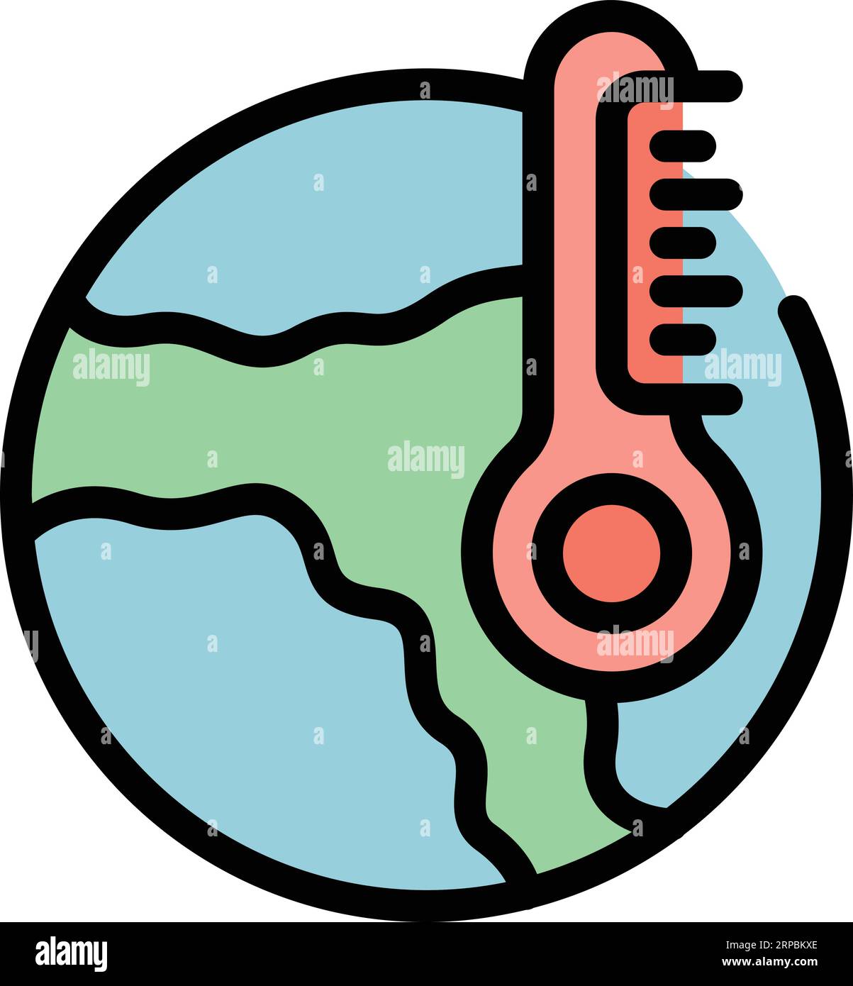 Global warming icon outline vector. Eco resource. Energy plant color ...
