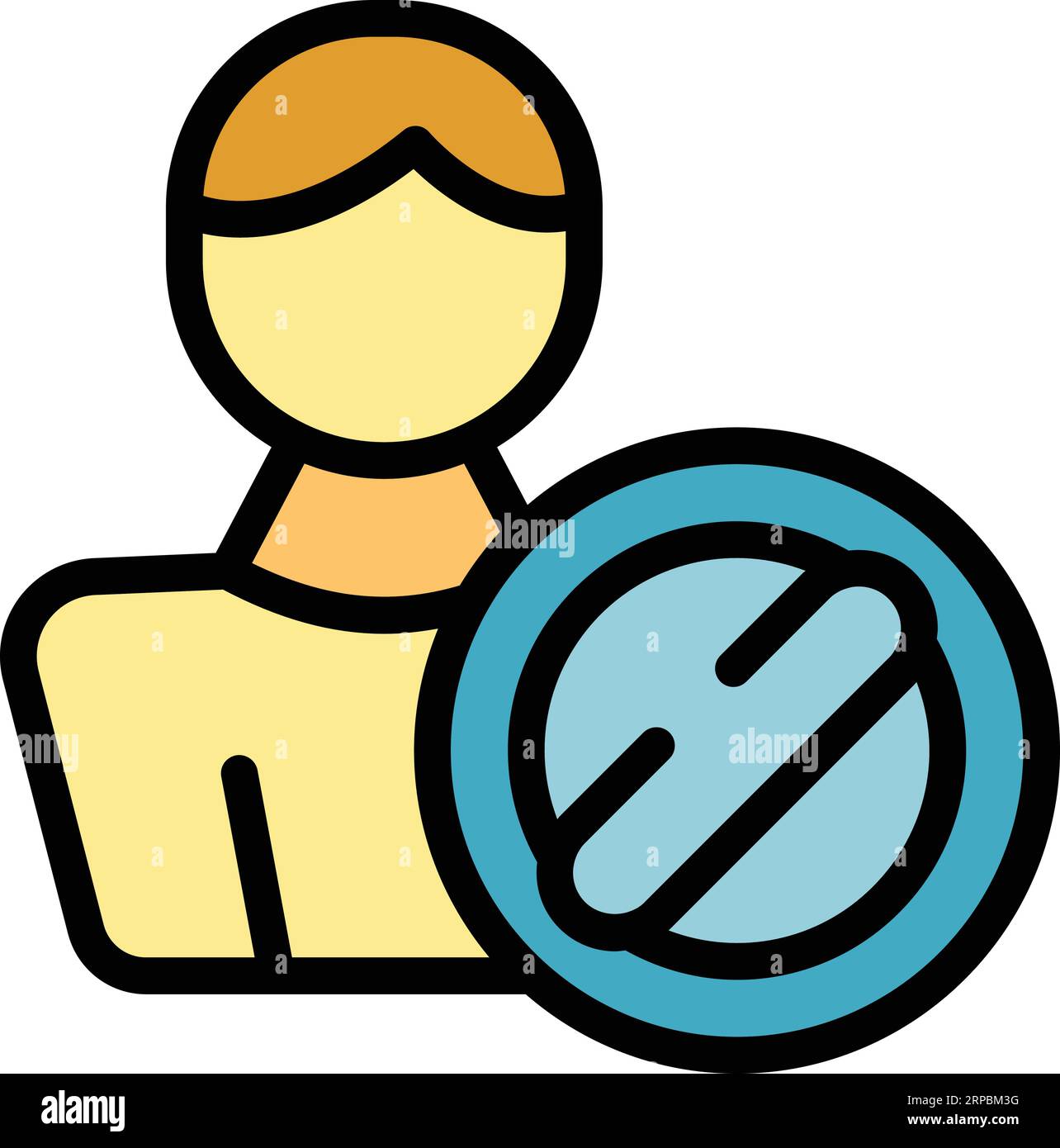 Delete character icon outline vector. Social profile. Service bin color ...