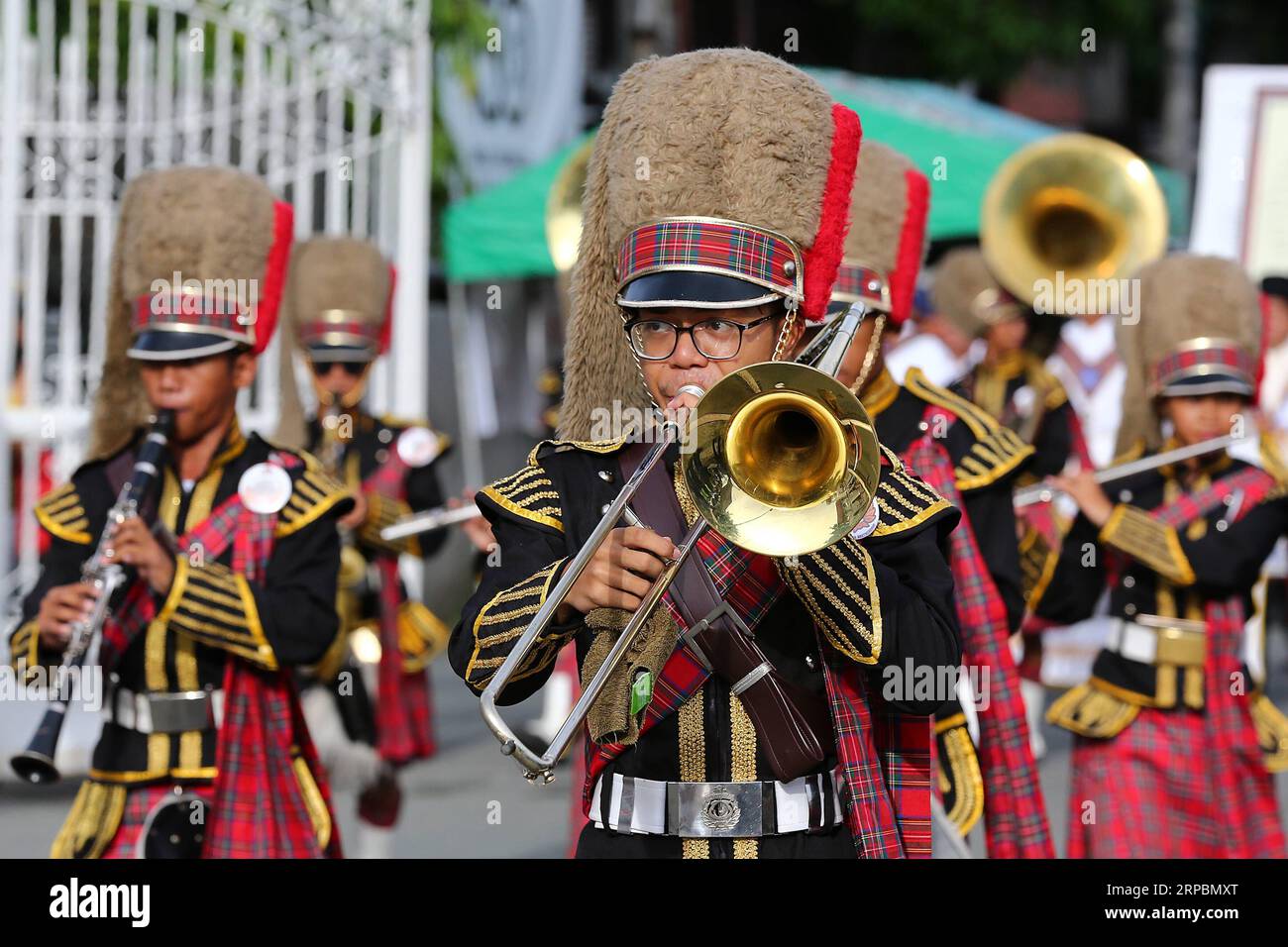 (190612) -- CAVITE PROVINCE, June 12, 2019 -- Members of a band perform ...