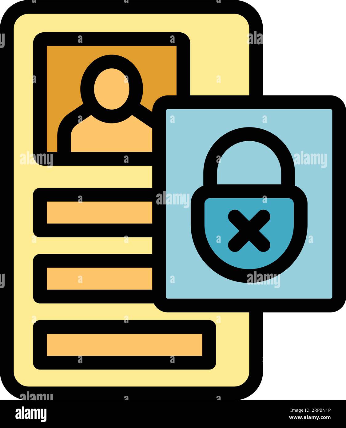 Privacy profile icon outline vector. Social account. Remove people ...