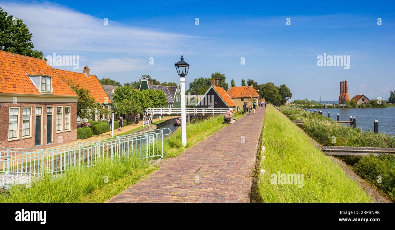 Panorama of the dike in the historic city Enkhuizen, Netherlands Stock ...