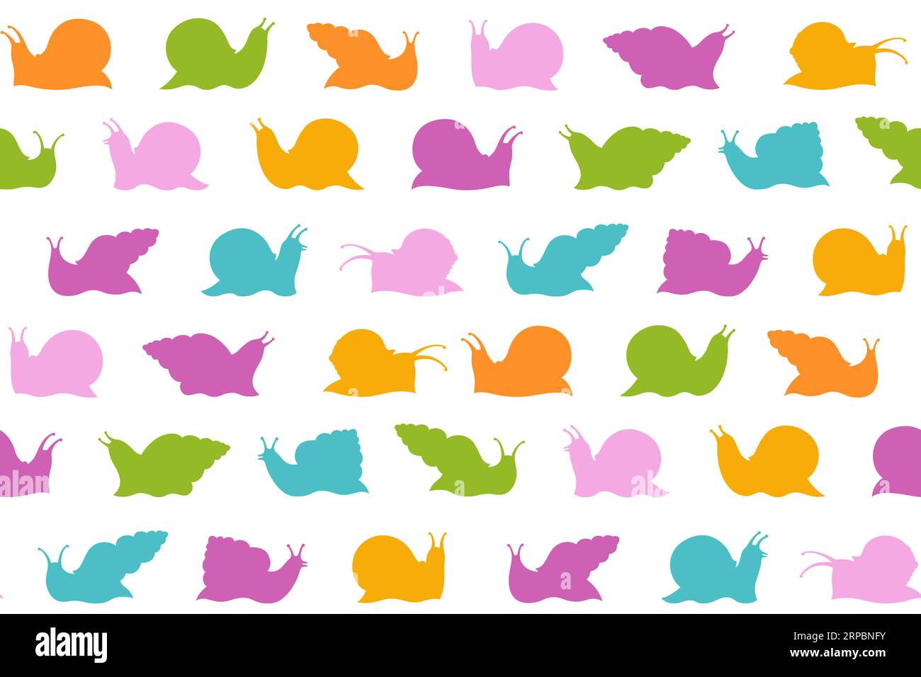Snail silhouette childish seamless pattern. Abstract repeat decoration ...