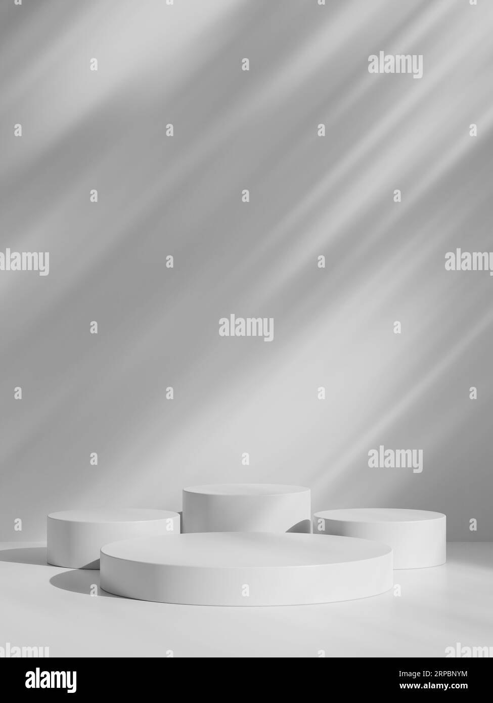 Simple white minimal background with product display platform. Empty ...