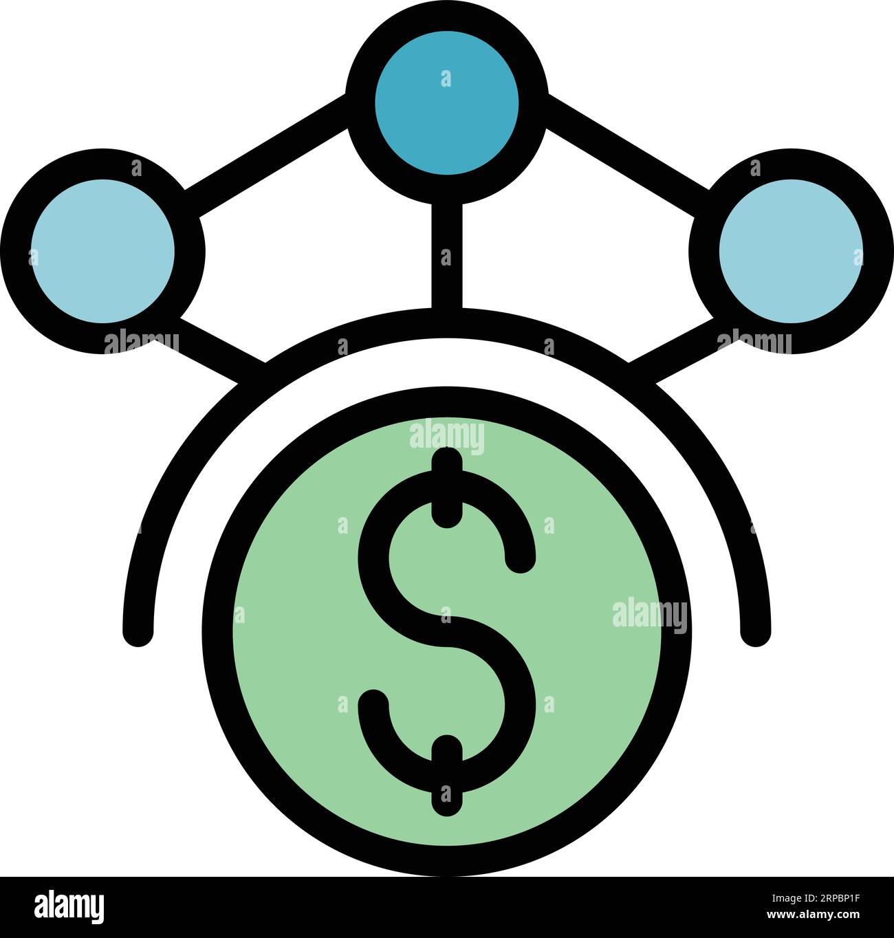 Dollar key tip icon outline vector. List check. Main tick color flat ...