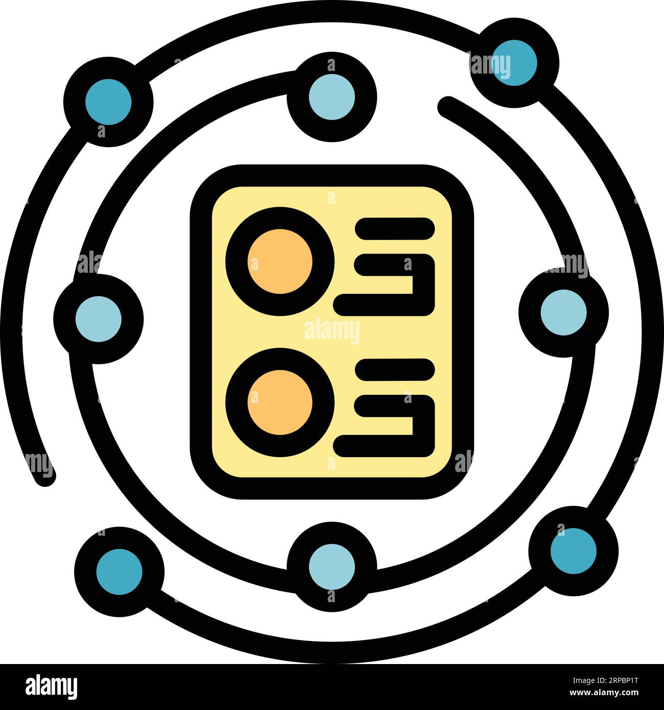 Info key point icon outline vector. Main list. Business word color flat ...