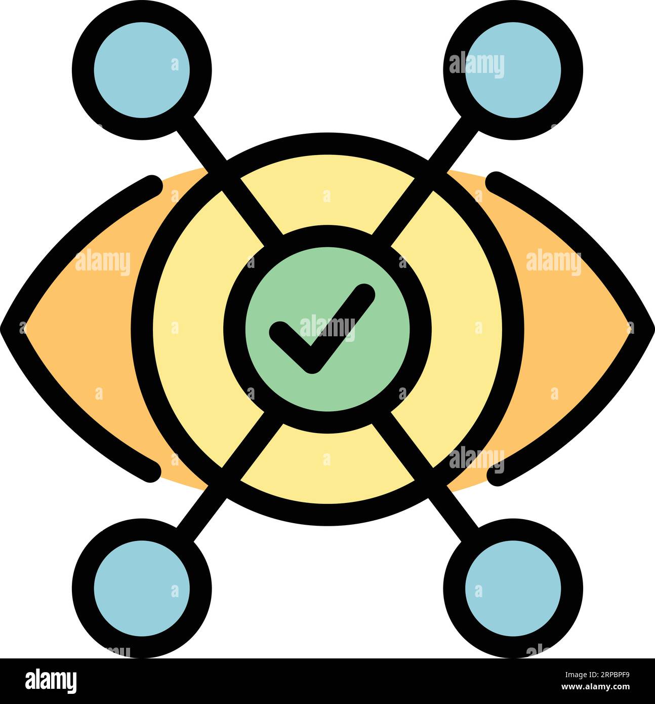 Eye key point icon outline vector. Main business. Takeaway list color ...