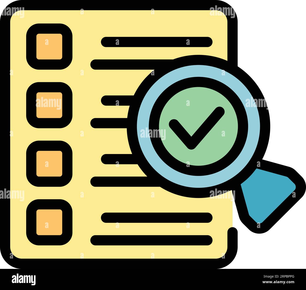 To do list icon outline vector. Point key. Main check color flat Stock ...
